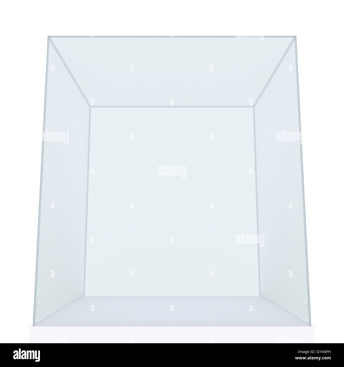 Empty Glass Cube isolated Stock Photo - Alamy