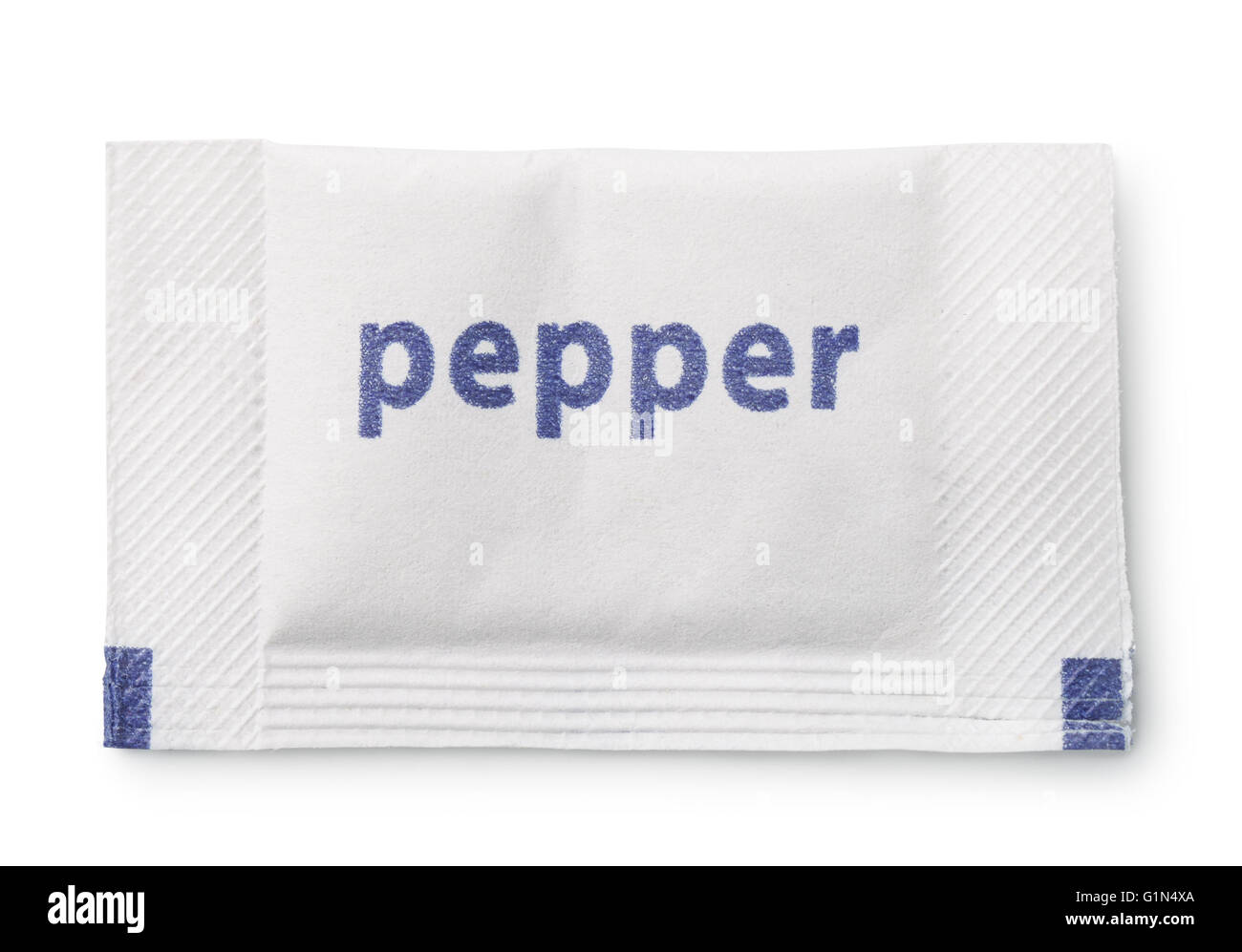 Pepper sachet isolated on white Stock Photo - Alamy