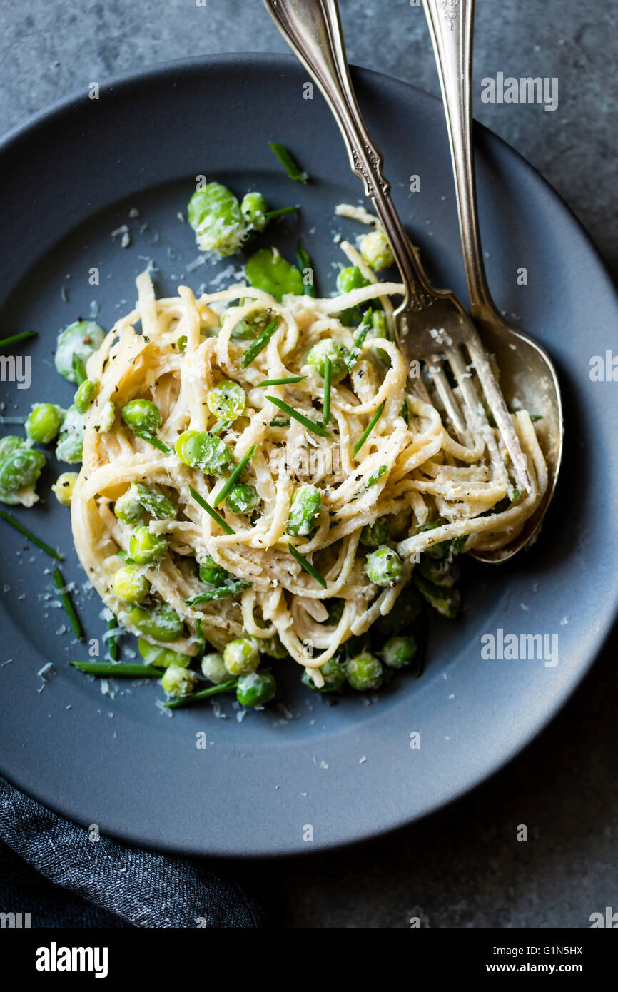 Spring vegetable pasta Stock Photo - Alamy