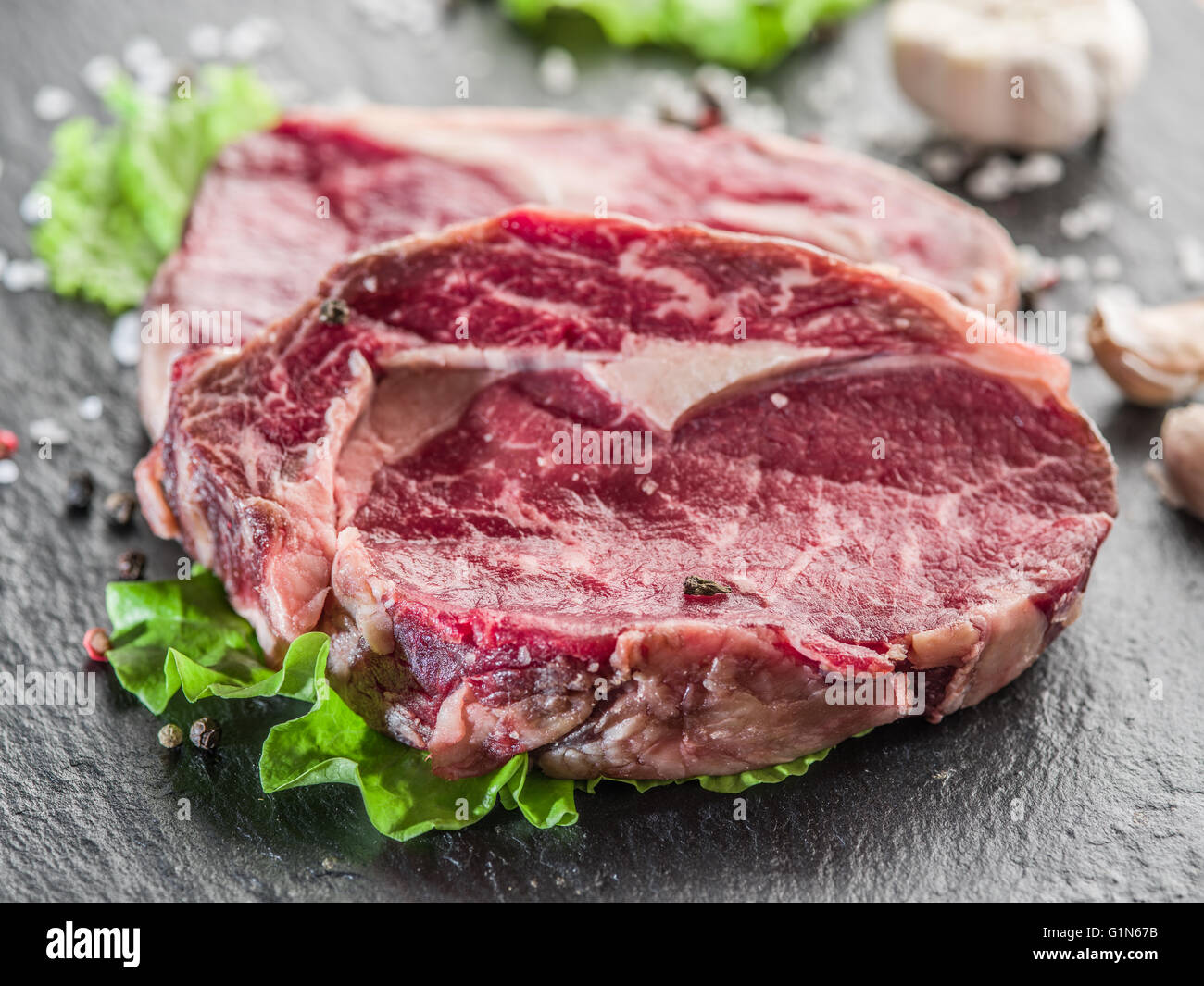 Raw beef steak rib hi-res stock photography and images - Alamy