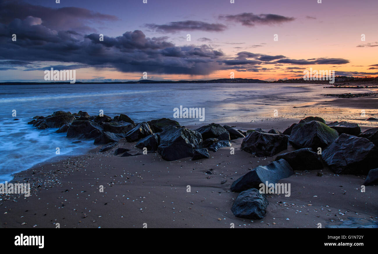 Monifieth Beach at Dusk Stock Photo - Alamy