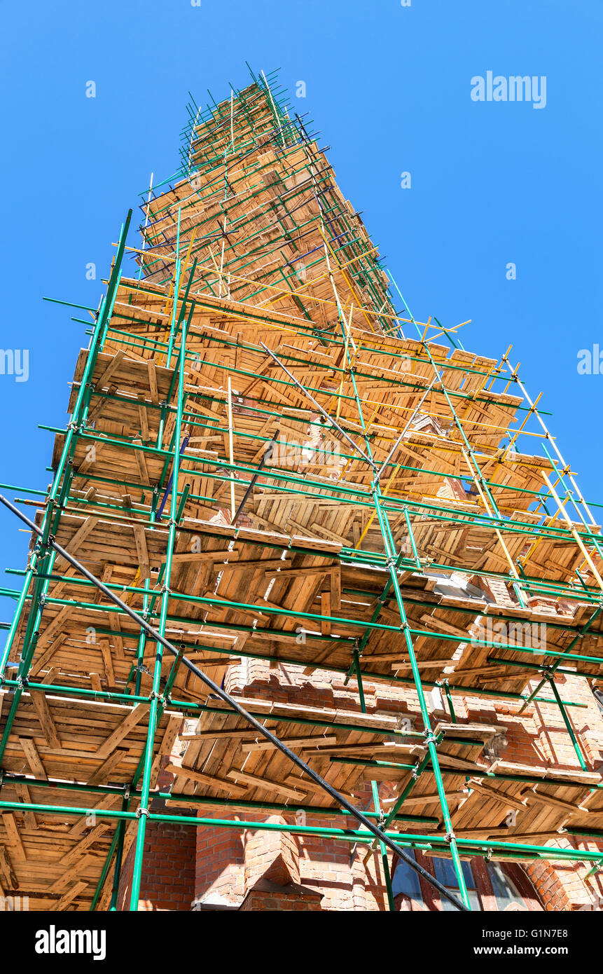 Scaffolding church spire construction hi-res stock photography and ...