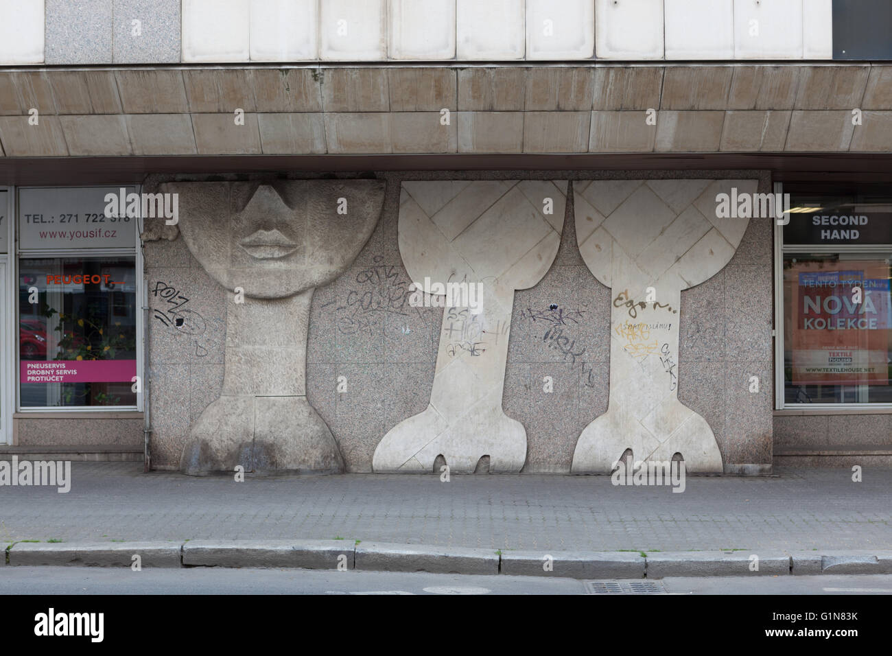 Vintage bas relief on the side of a building Stock Photo - Alamy