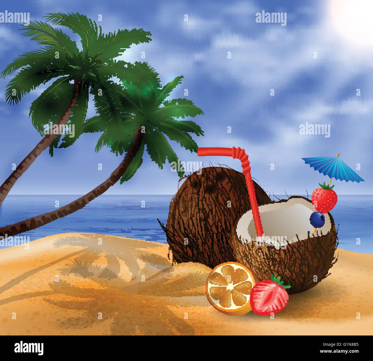 Tropical exotic drink palm Stock Vector Images - Alamy