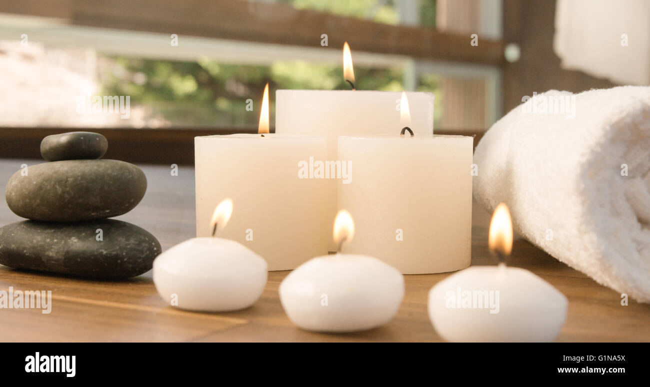 Focus on candle Stock Photo - Alamy