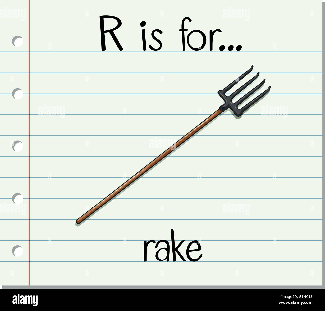 Flashcard alphabet R is for rake illustration Stock Vector Image & Art ...