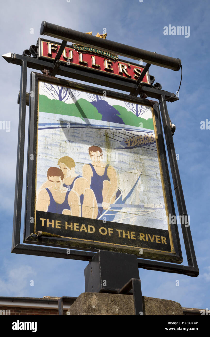 The Head of the River Pub Sign; Oxford; England; UK Stock Photo - Alamy