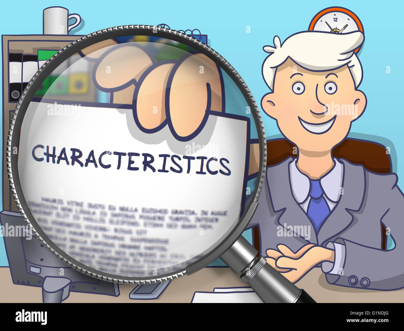 Characteristics through Lens. Doodle Design Stock Photo - Alamy
