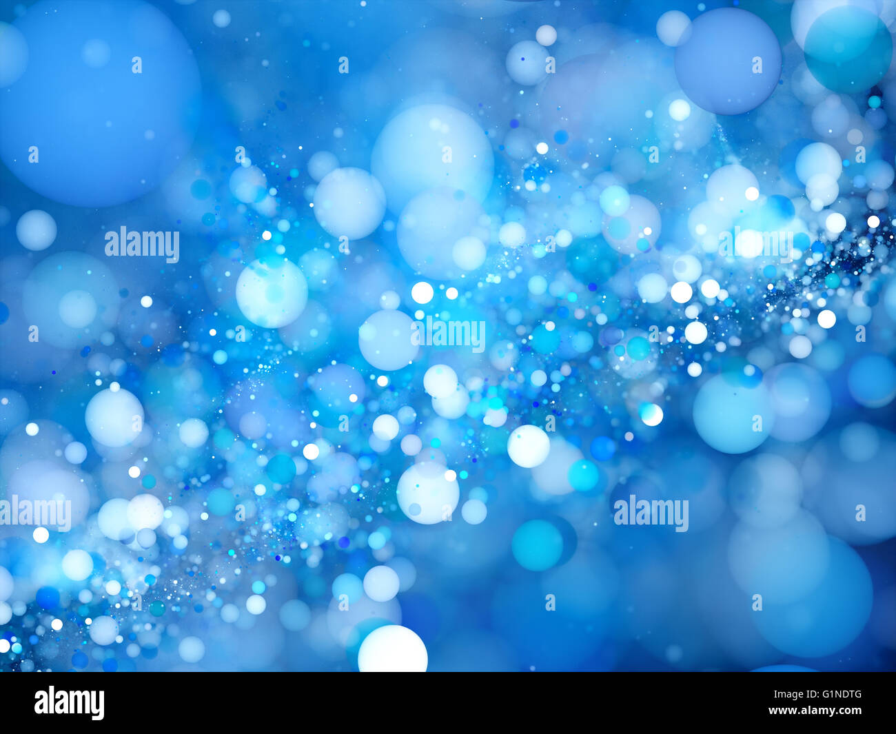 Blue glowing vibrant bubbles, big data, computer generated abstract ...