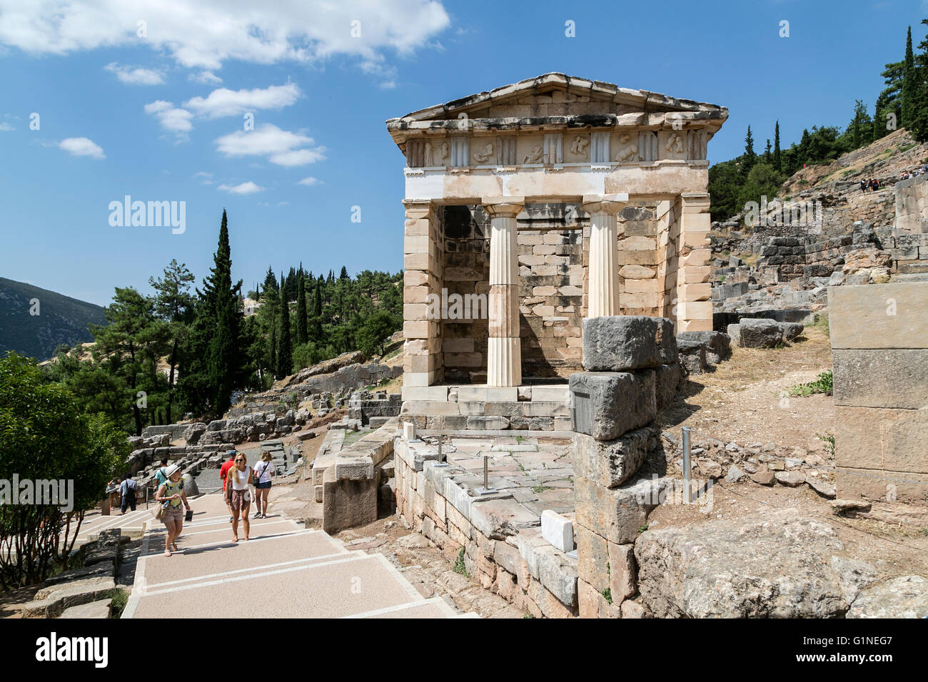 The treasure of Athens, Delphi Stock Photo - Alamy