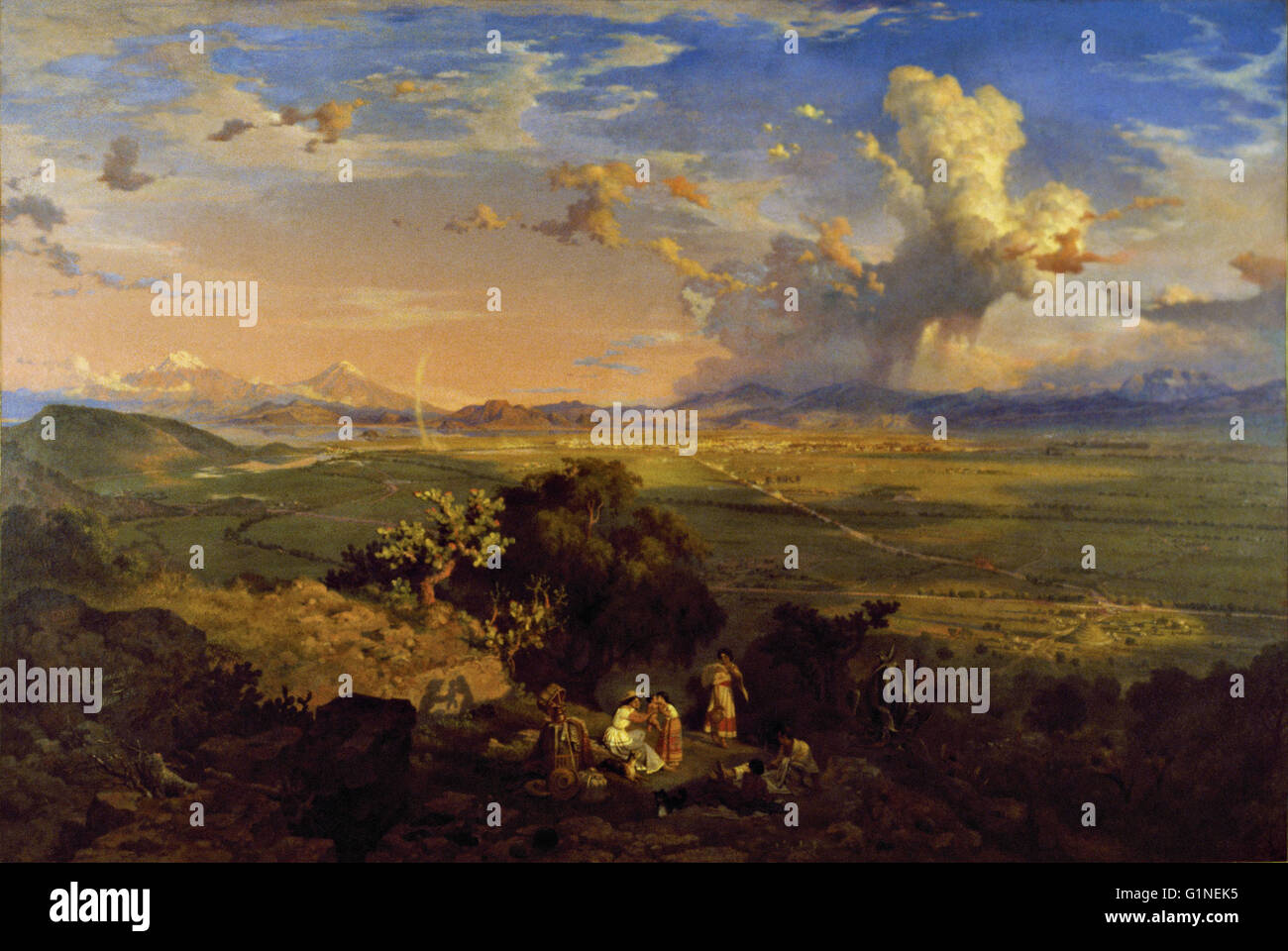 Eugenio Landesio - The Valley of Mexico Seen from the Tenayo Hill ...