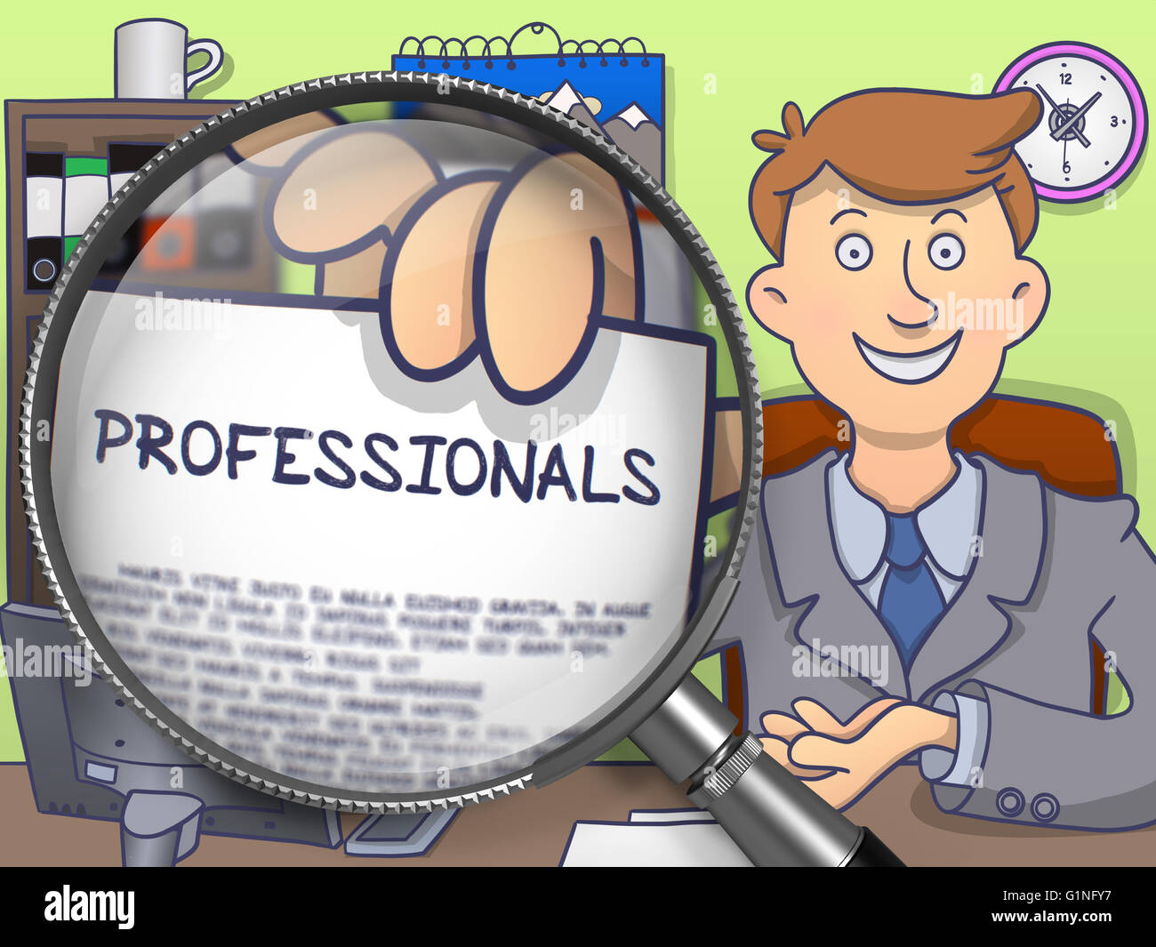 Professionals through Magnifying Glass. Doodle Concept Stock Photo - Alamy Professionals through Magnifying Glass. Doodle Concept Stock Photo - Alamy