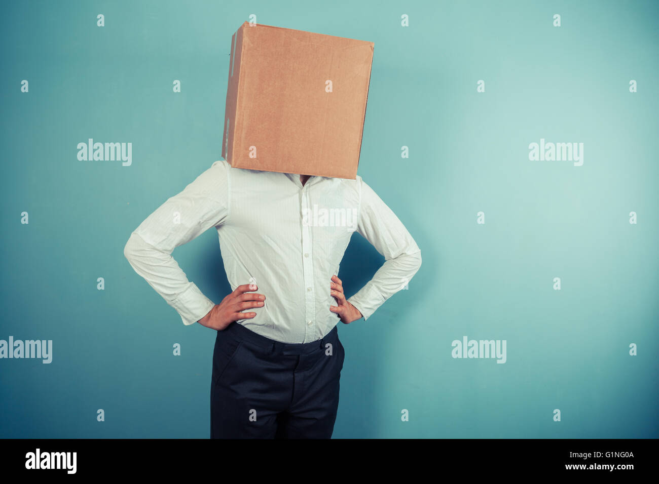 Man cardboard box mask hi-res stock photography and images - Alamy