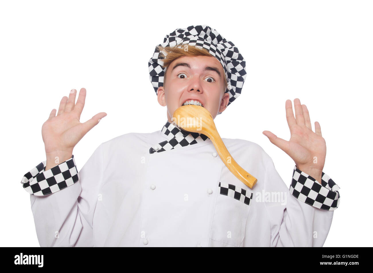 Funny cook isolated on white Stock Photo - Alamy