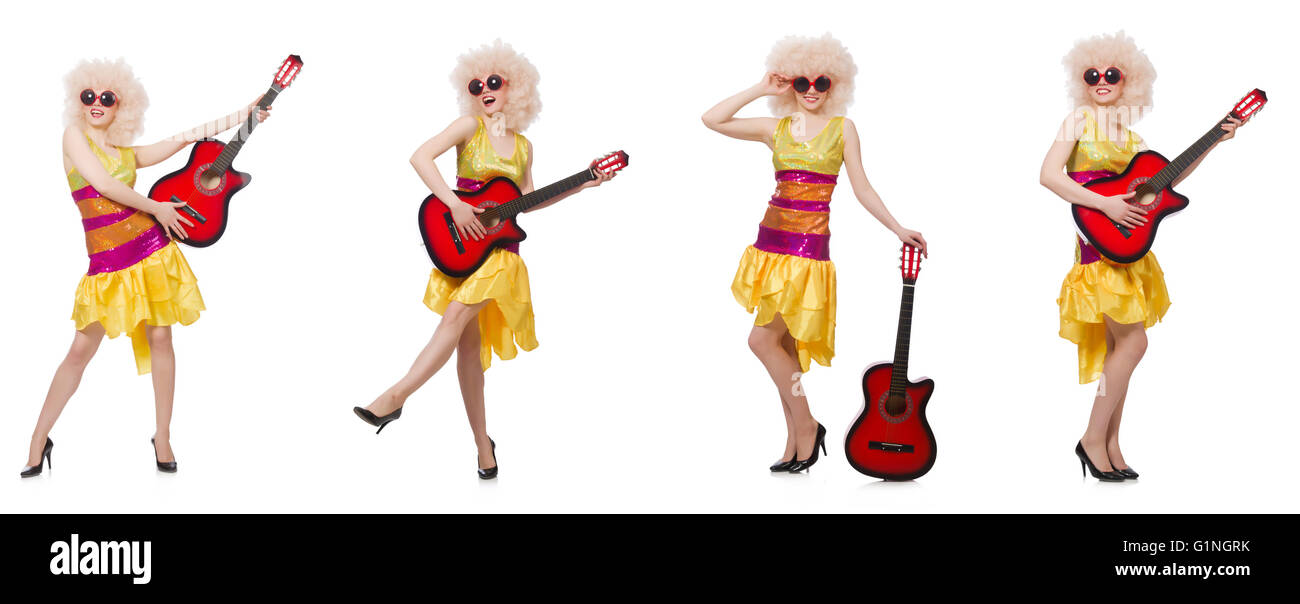 Female singer band stage guitar Cut Out Stock Images & Pictures - Alamy