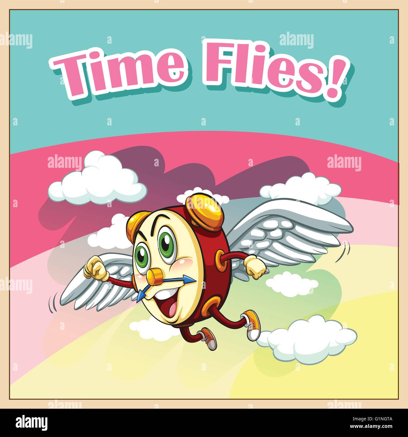 Flying alarm clock Stock Vector Images - Alamy