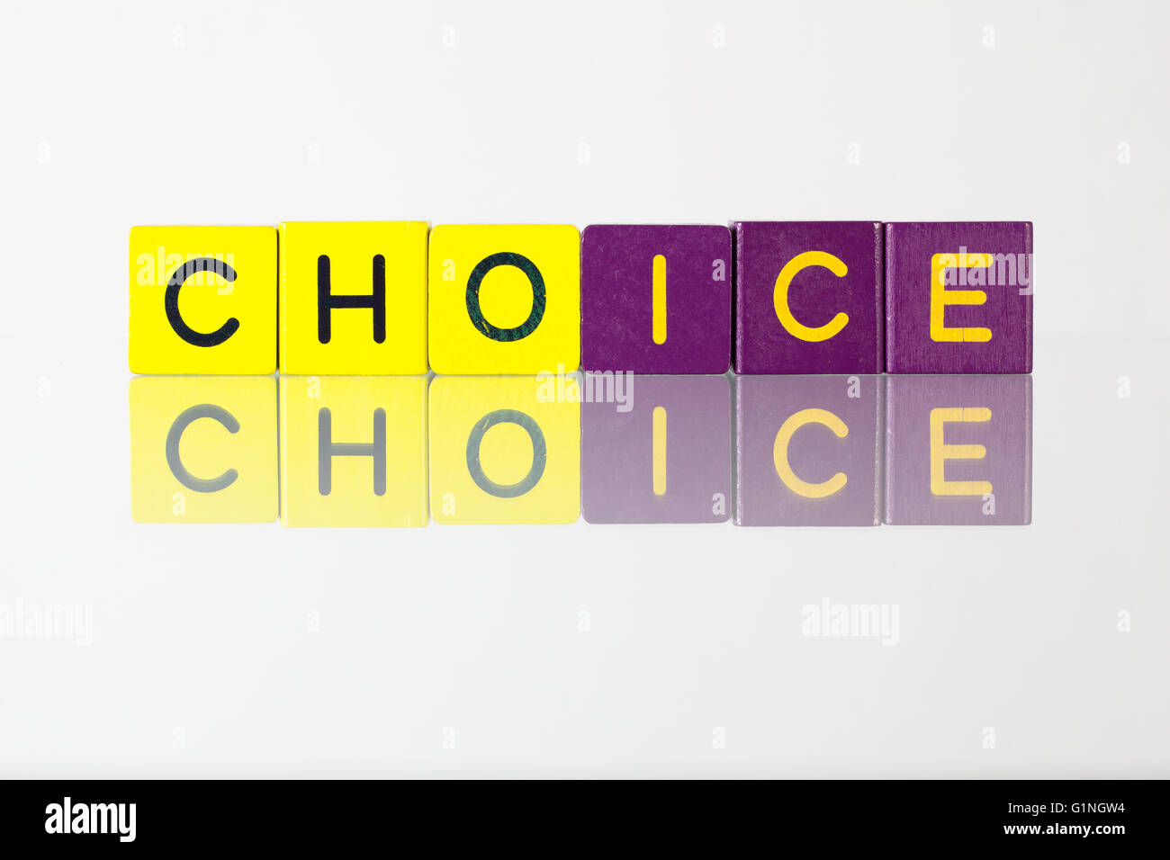 Choice - an inscription from children's wooden blocks Stock Photo - Alamy