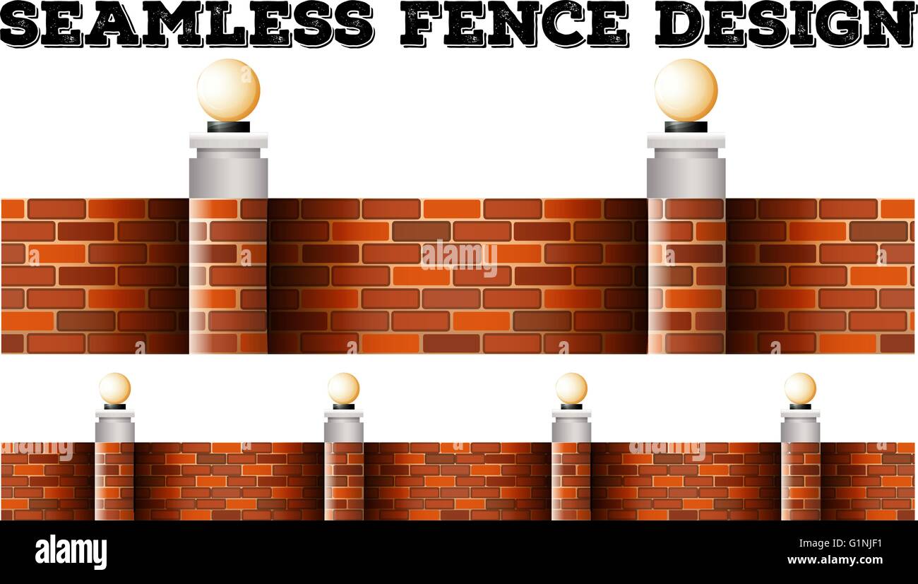 Seamless brick wall design illustration Stock Vector Image & Art - Alamy