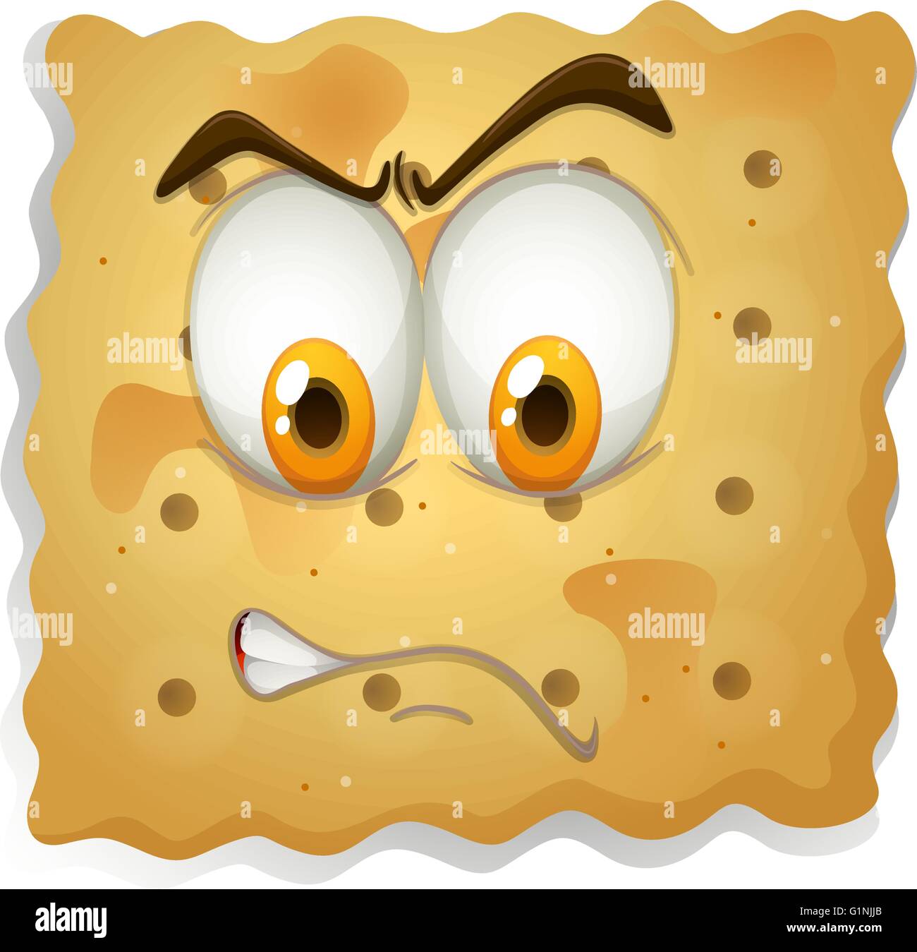 Angry face on cookie illustration Stock Vector Image & Art - Alamy