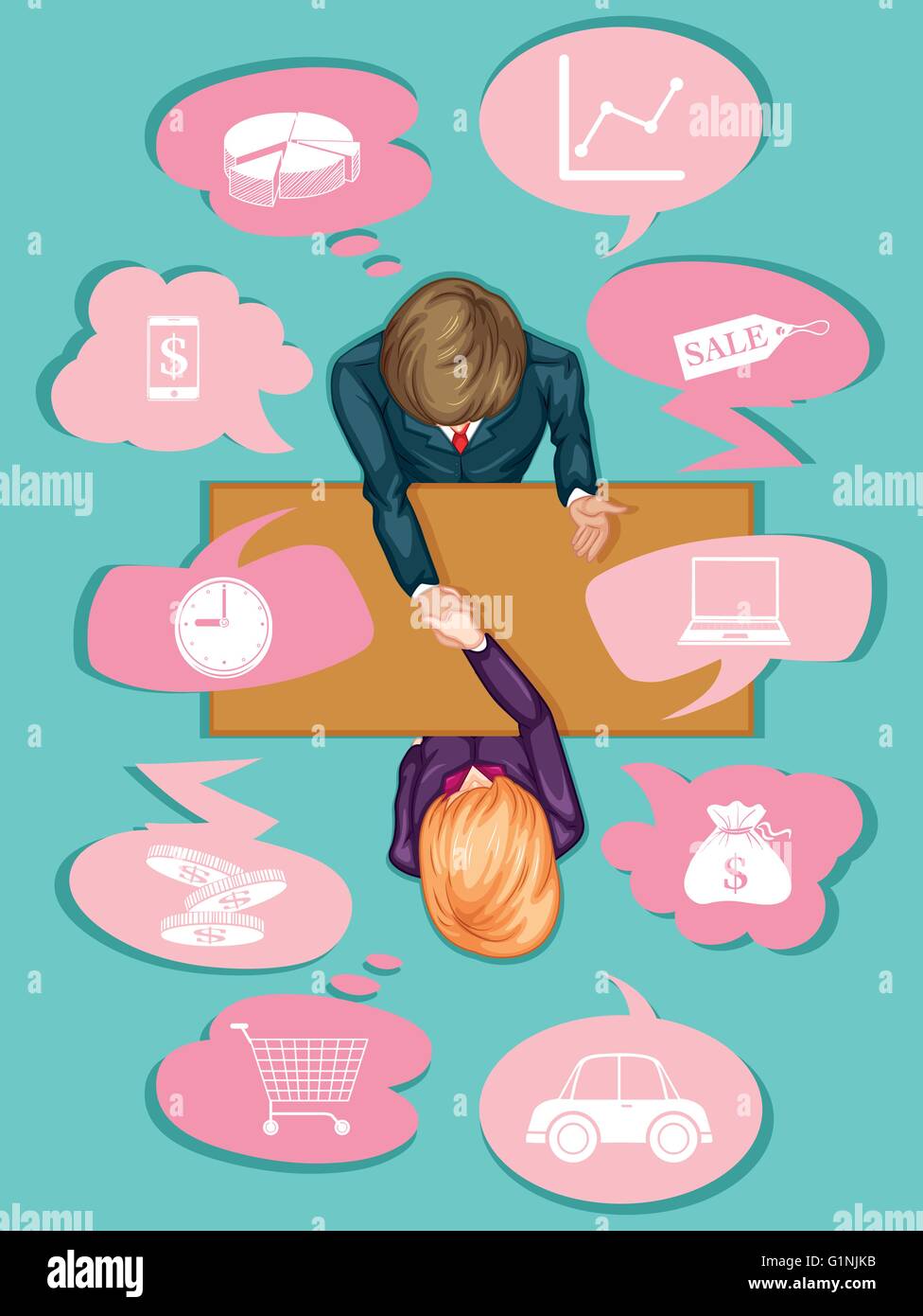 Business people making agreement illustration Stock Vector Image & Art ...