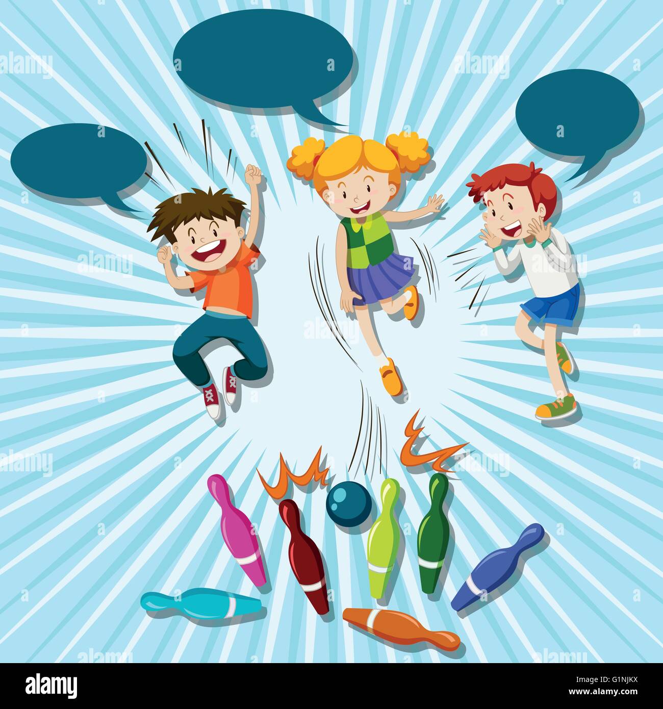 Kids Bowling Clipart