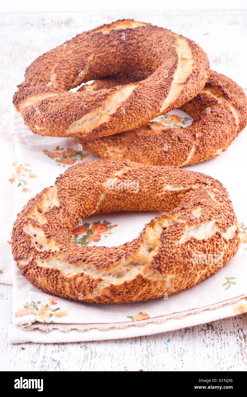 Turkish bagel simit Stock Photo - Alamy