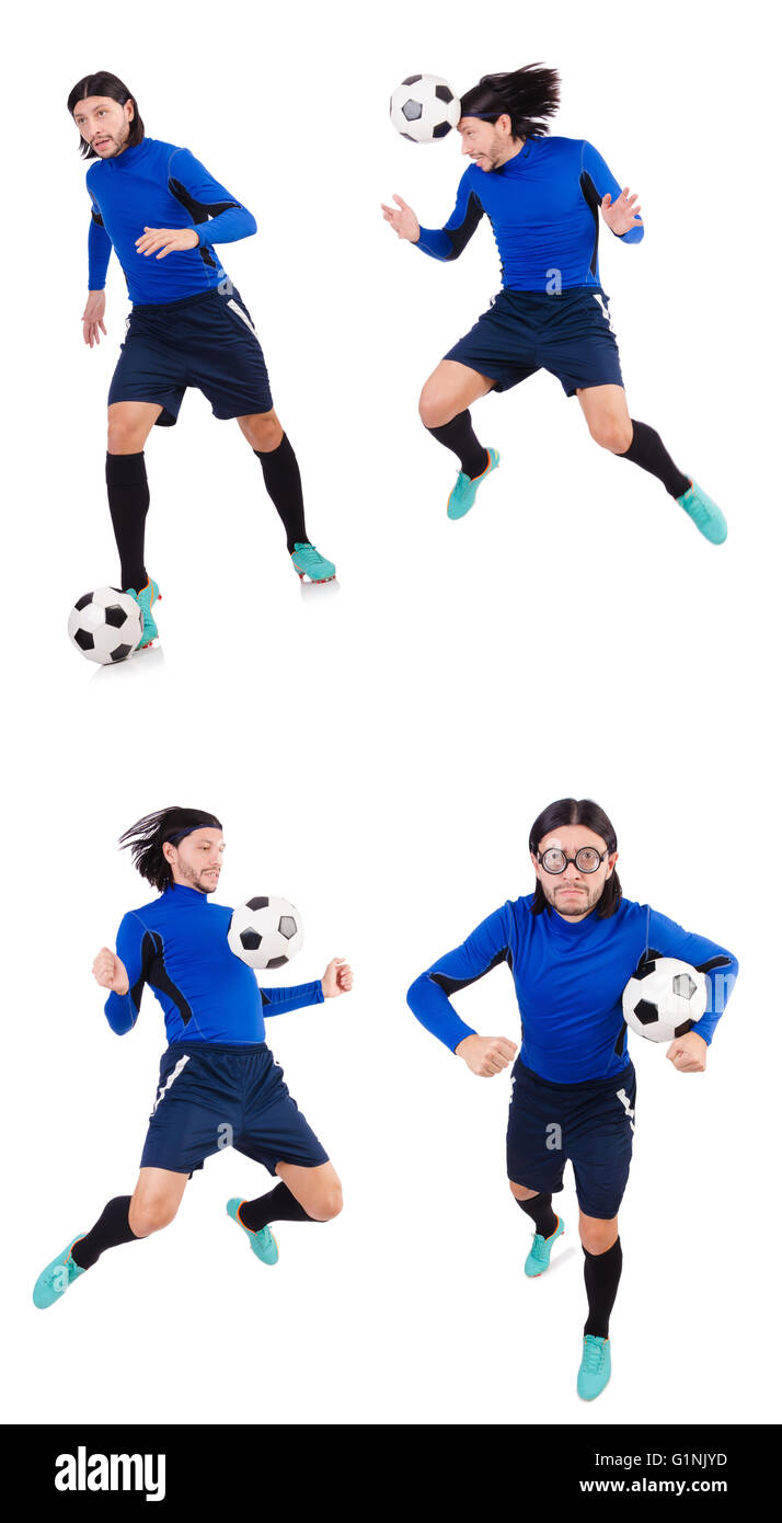 Football player isolated on the white background Stock Photo - Alamy