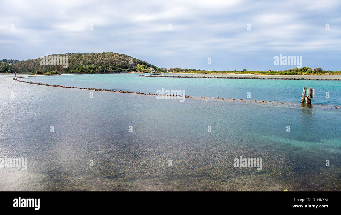Narooma inlet with its blue water and green trees Stock Photo - Alamy