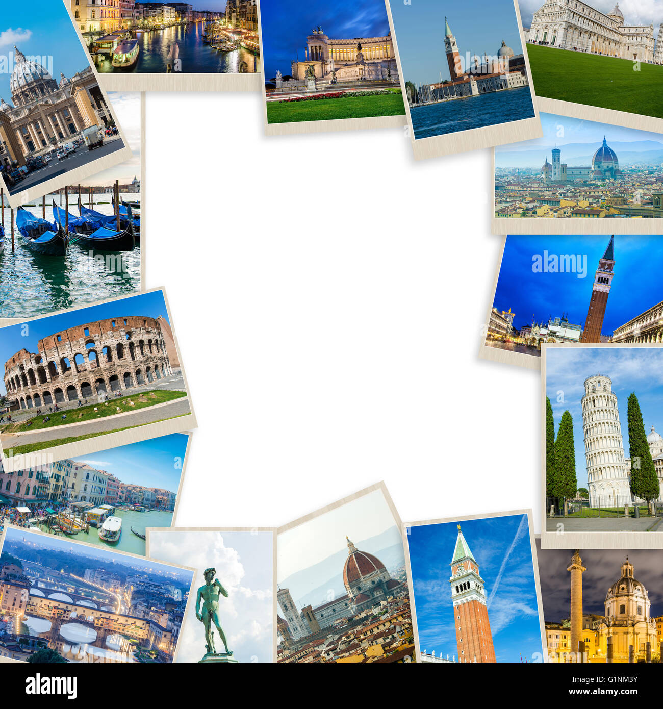 Set of Italy photos arranged in frame Stock Photo - Alamy