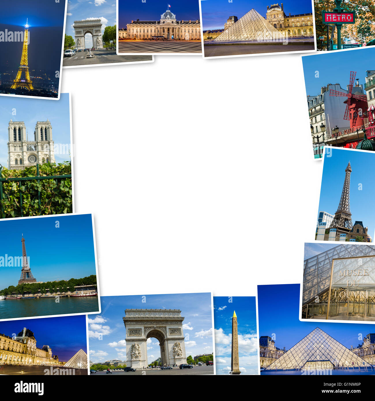 Set of Paris photos arranged in frame Stock Photo - Alamy