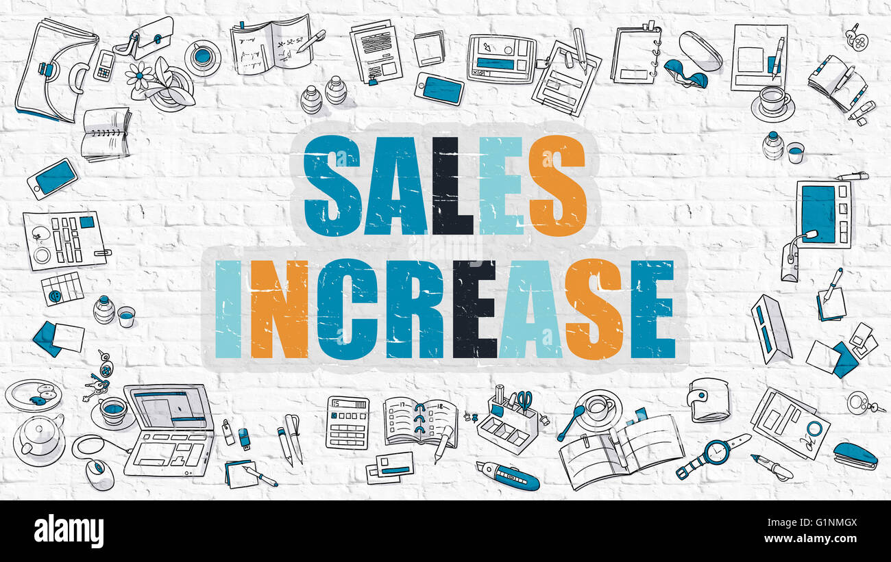 Sales Increase in Multicolor. Doodle Design Stock Photo - Alamy