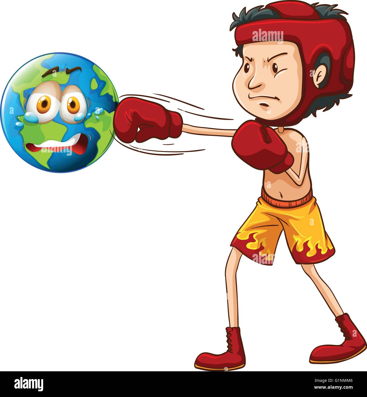 Man punching the earth illustration Stock Vector Image & Art - Alamy