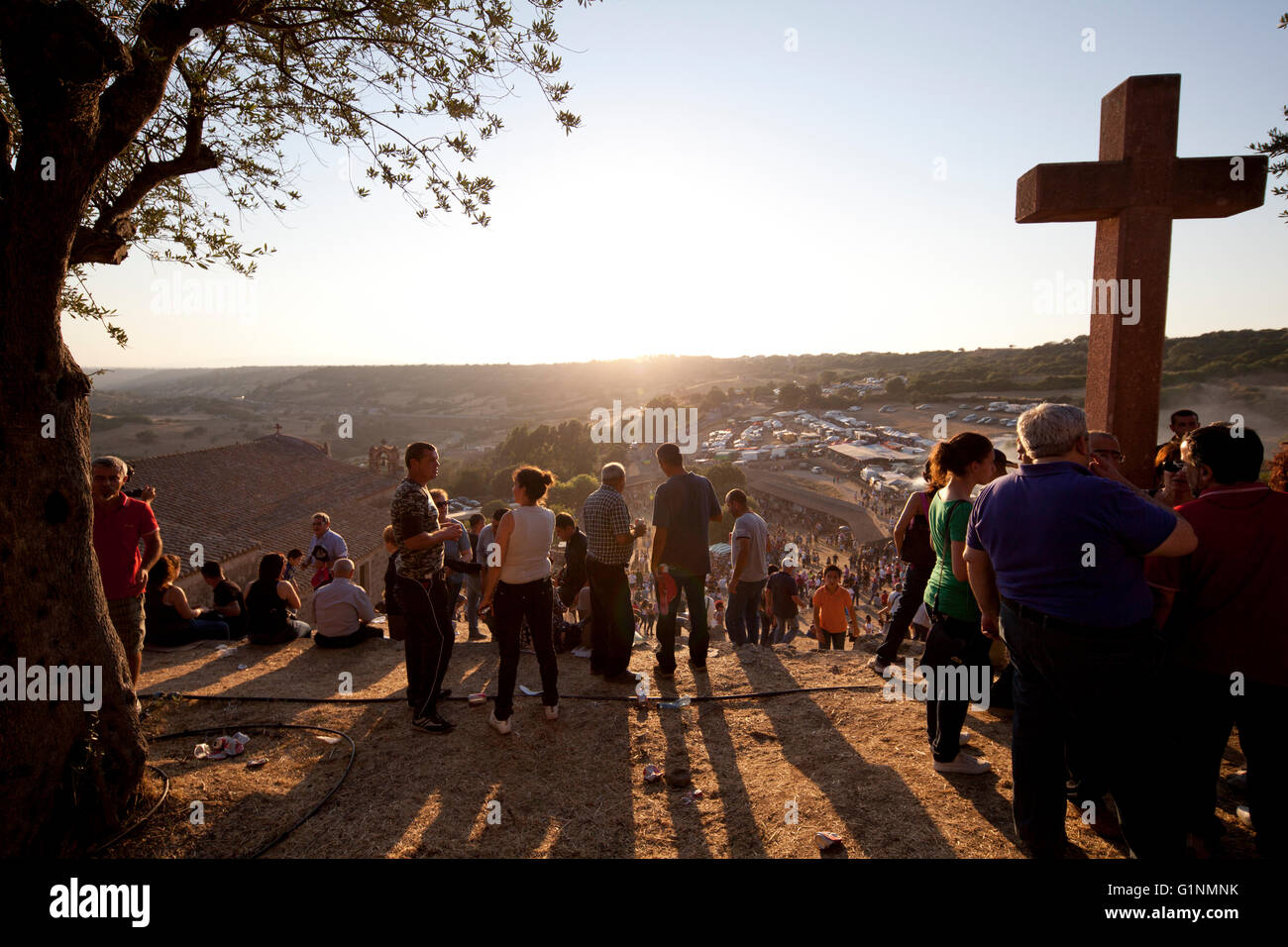 Traditional annual horse race in Sedilo, Sardinia, with a religious ...