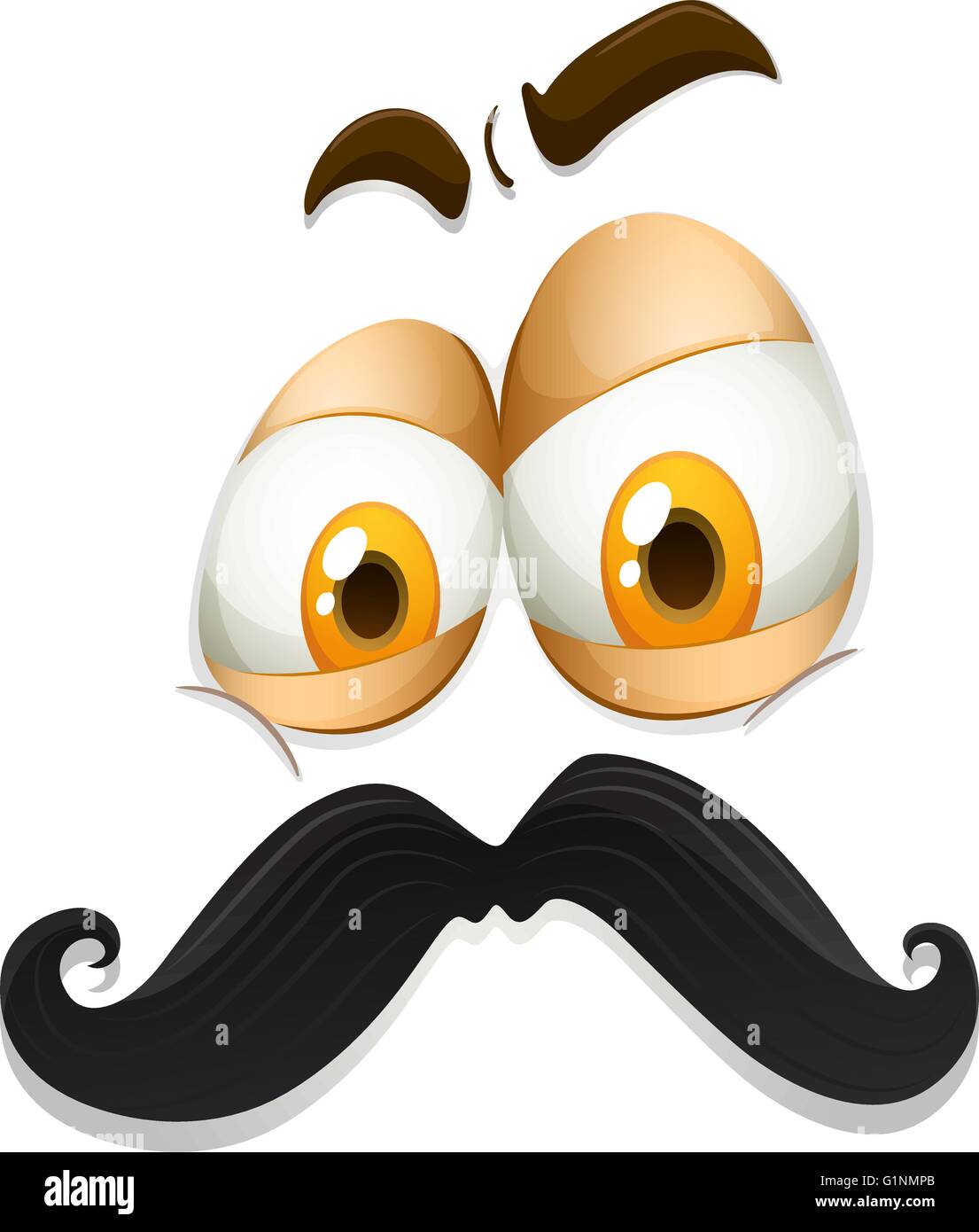 Facial expression with mustache illustration Stock Vector Image & Art ...