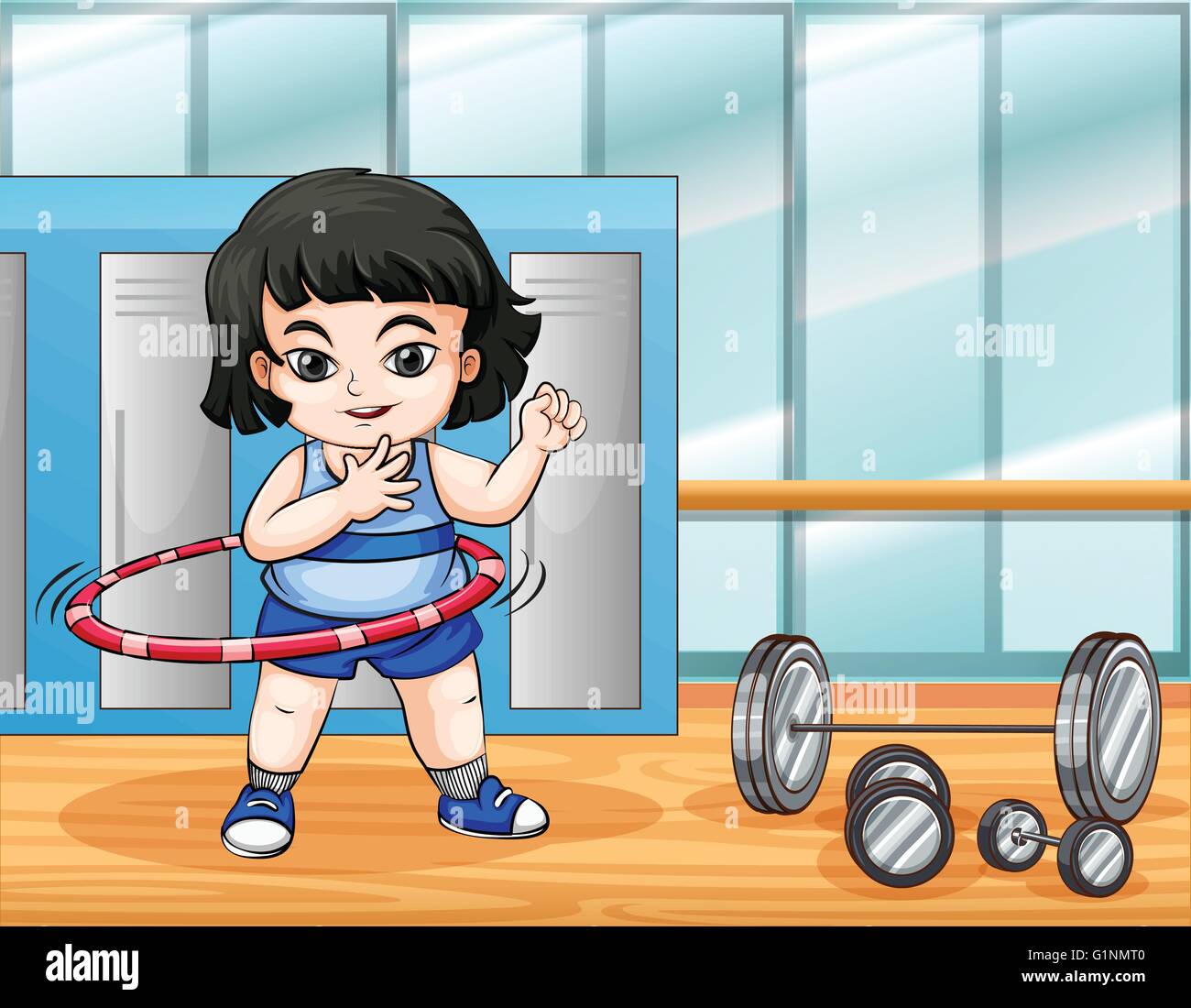 Happy girl in exercise Stock Vector Images - Alamy
