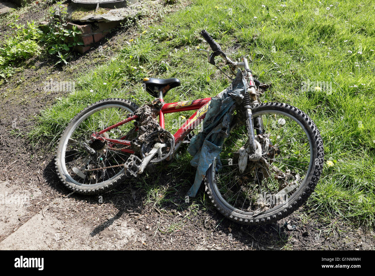 New Bicycle pulled out of a river Stock Photo - Alamy