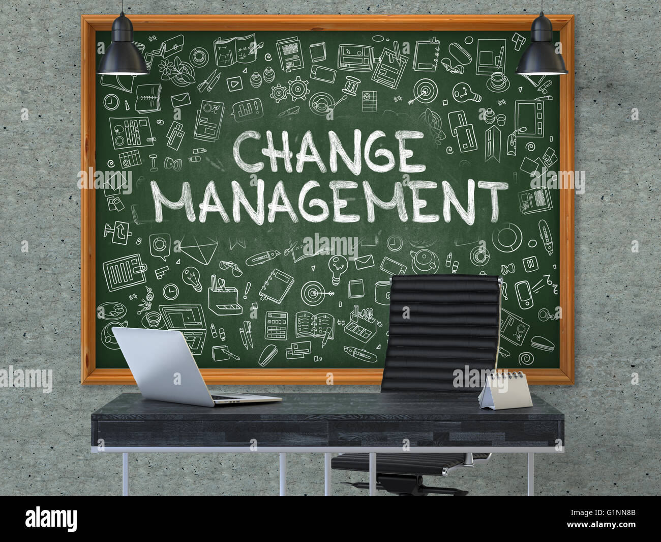Change Management on Chalkboard in the Office Stock Photo - Alamy