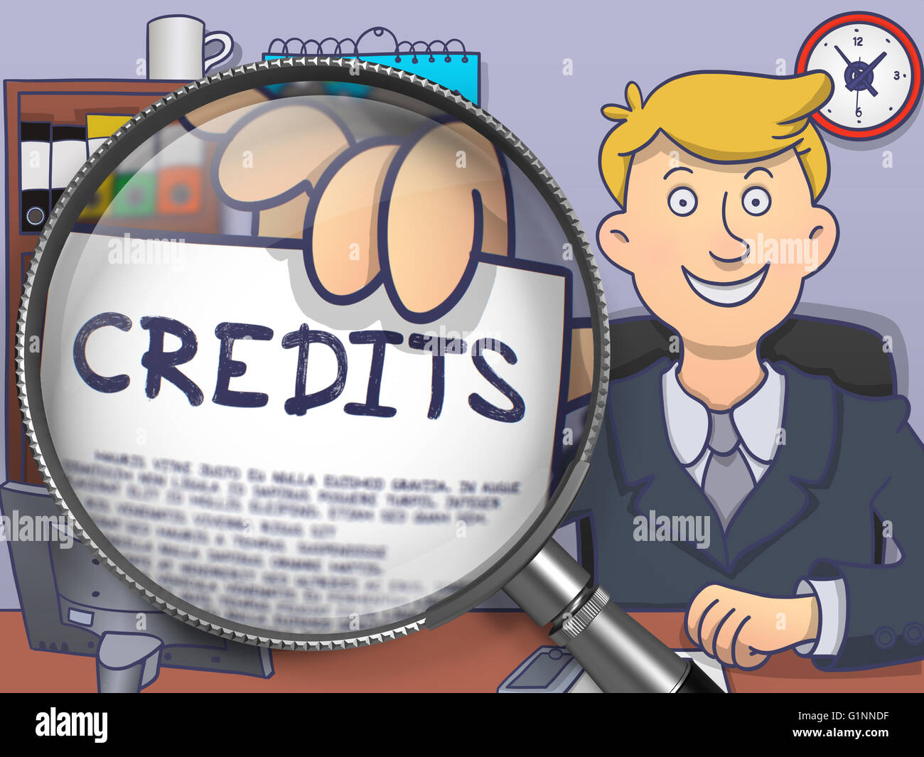 Credits through Lens. Doodle Design Stock Photo - Alamy