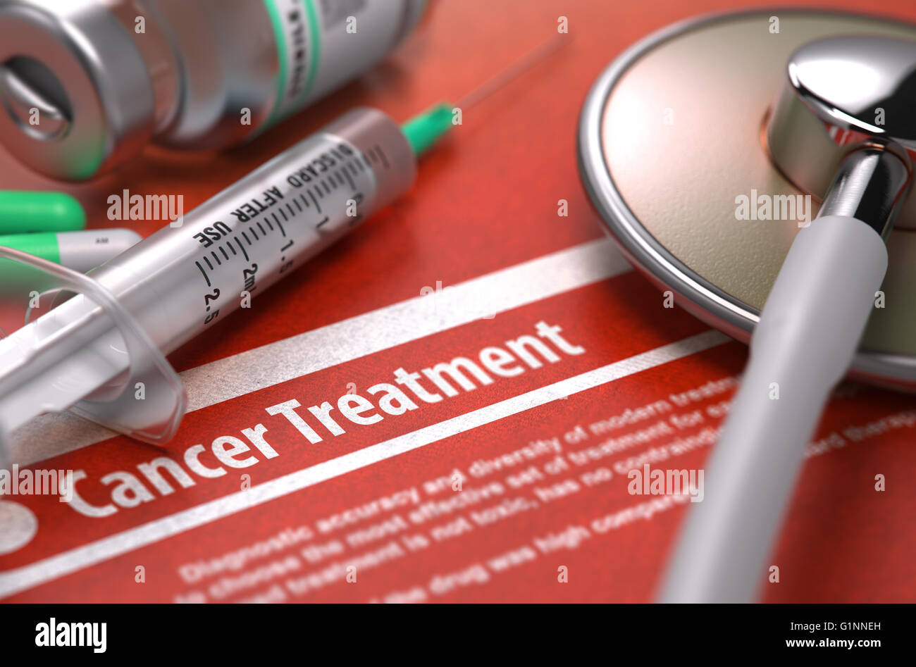 Cancer Treatment - Medical Concept on Orange Background Stock Photo - Alamy
