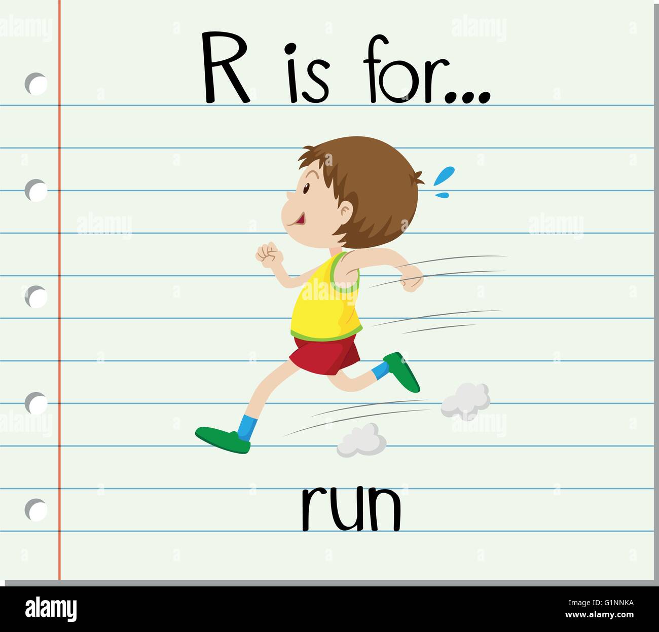 Flashcard letter R is for run illustration Stock Vector Image & Art - Alamy
