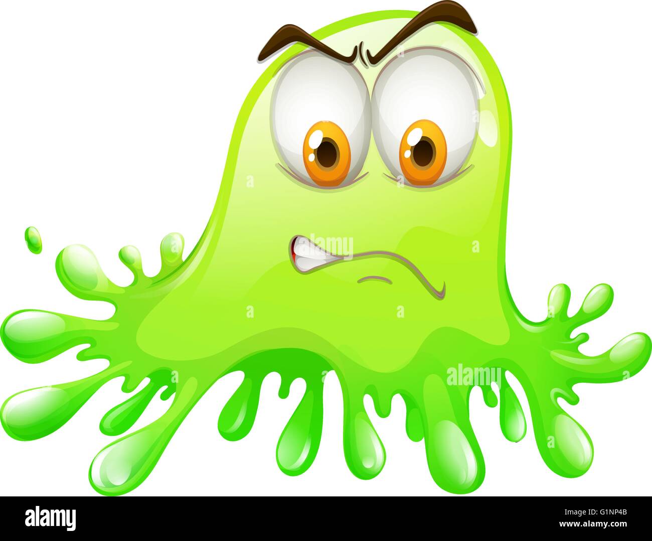 Green splash with angry face illustration Stock Vector Image & Art - Alamy
