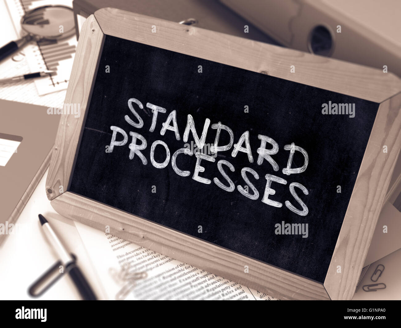 Standard Processes Handwritten on Chalkboard Stock Photo - Alamy