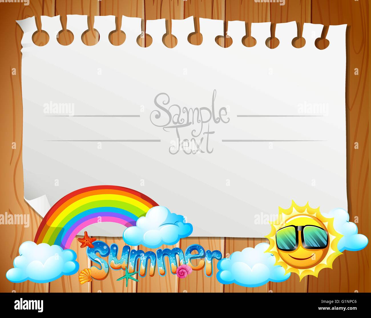 Paper design with summer theme illustration Stock Vector Image & Art ...