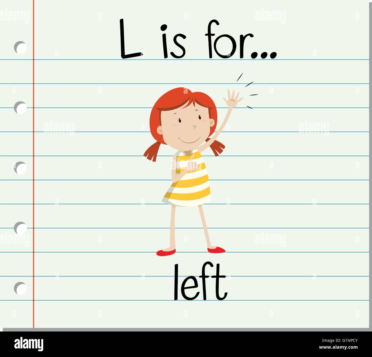 Flashcard letter L is for left illustration Stock Vector Image & Art ...