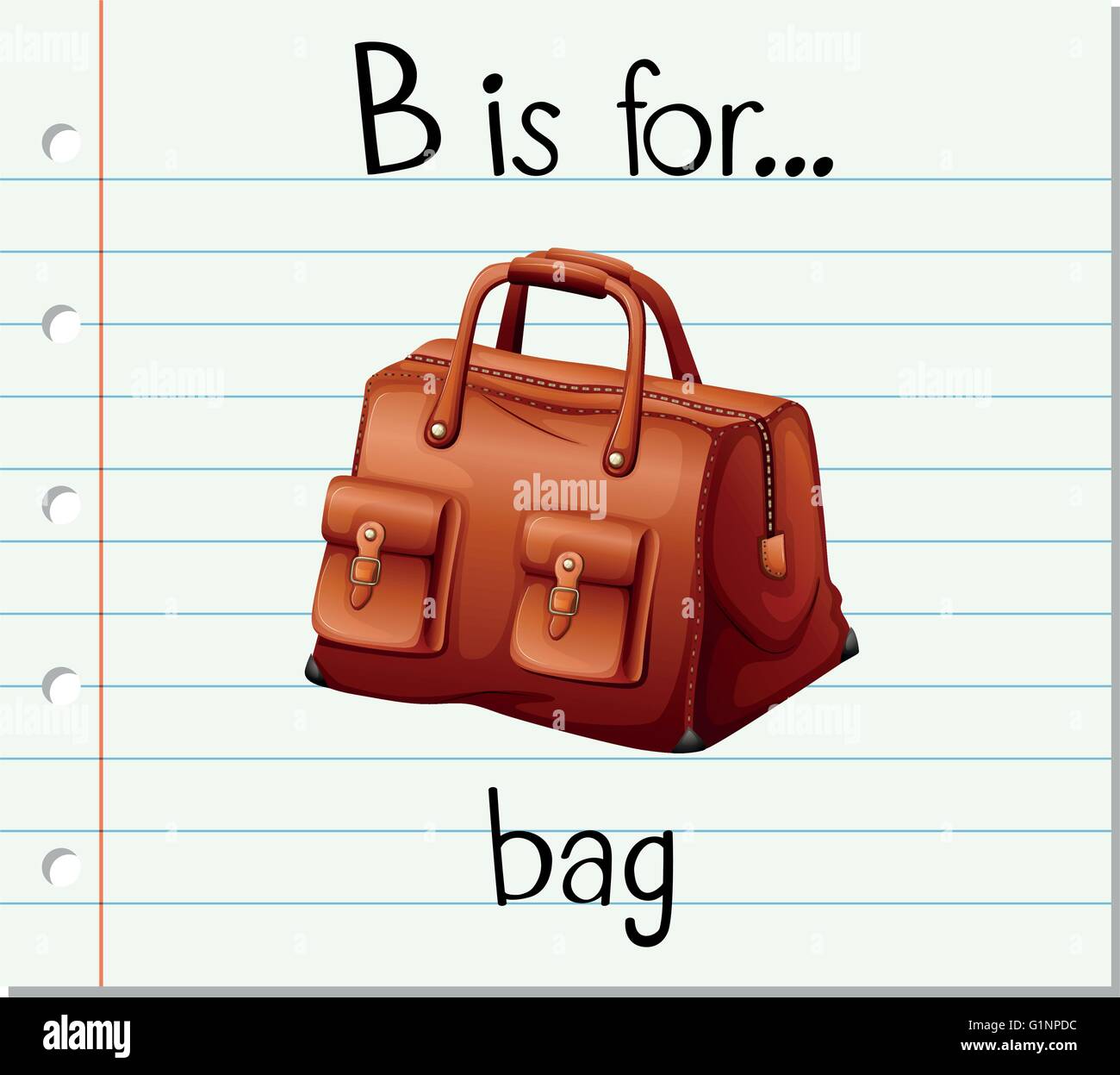Flashcard letter B is for bag illustration Stock Vector Image & Art - Alamy