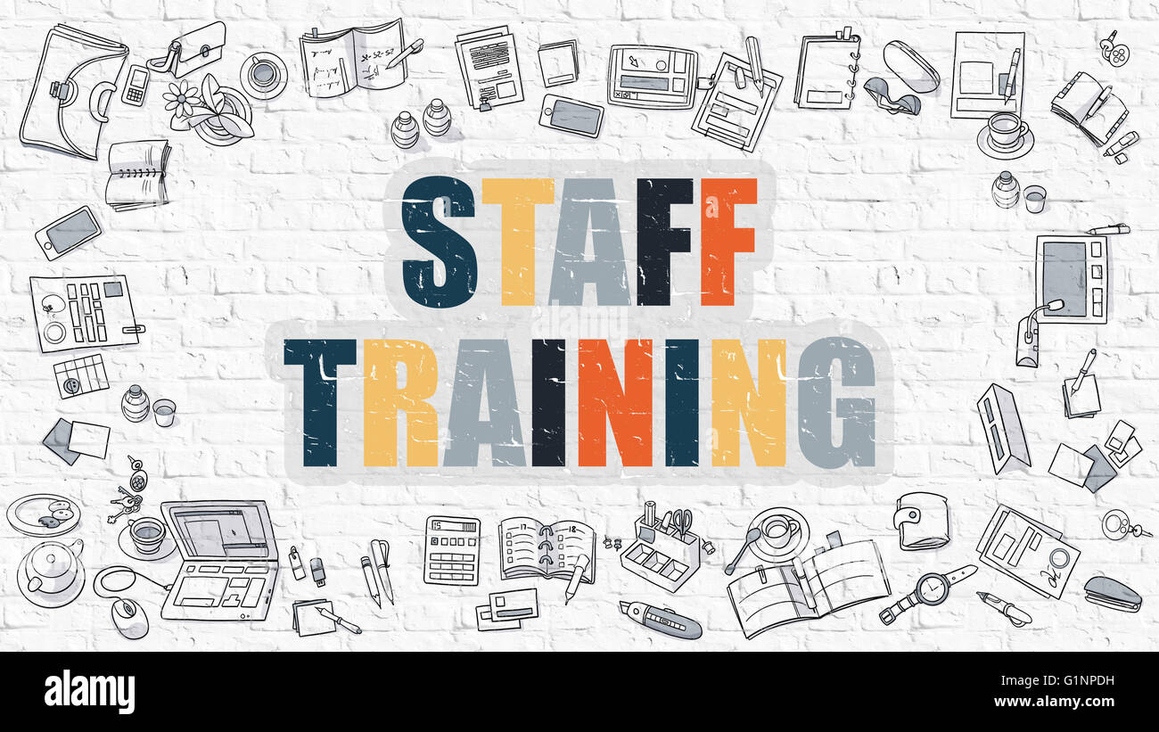 Staff Training Concept. Multicolor on White Brickwall Stock Photo - Alamy
