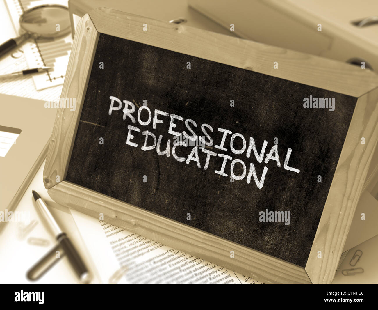 Professional Education Concept Hand Drawn on Chalkboard Stock Photo - Alamy