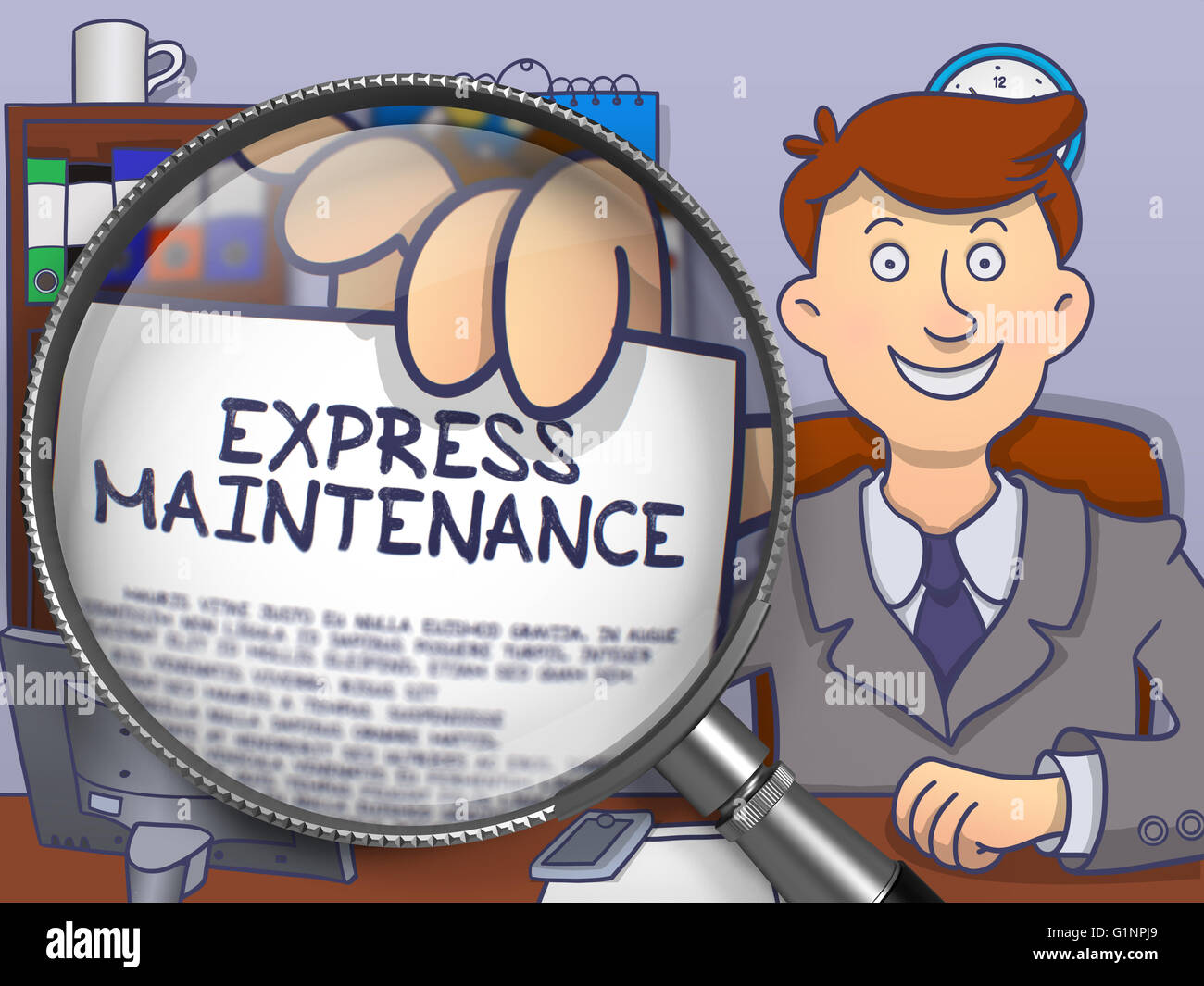 Express Maintenance through Lens. Doodle Design Stock Photo - Alamy
