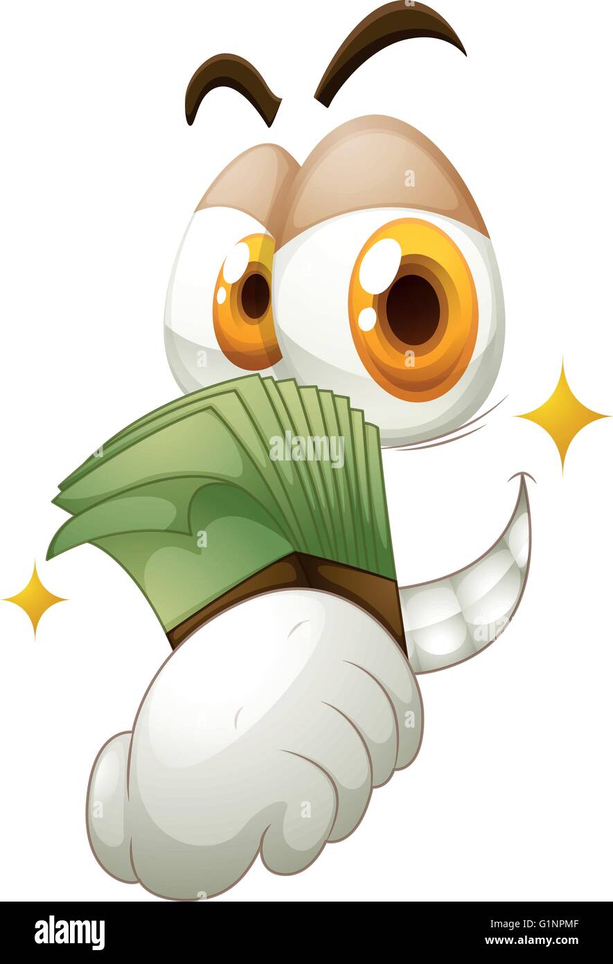 Money in hand on white illustration Stock Vector Image & Art - Alamy