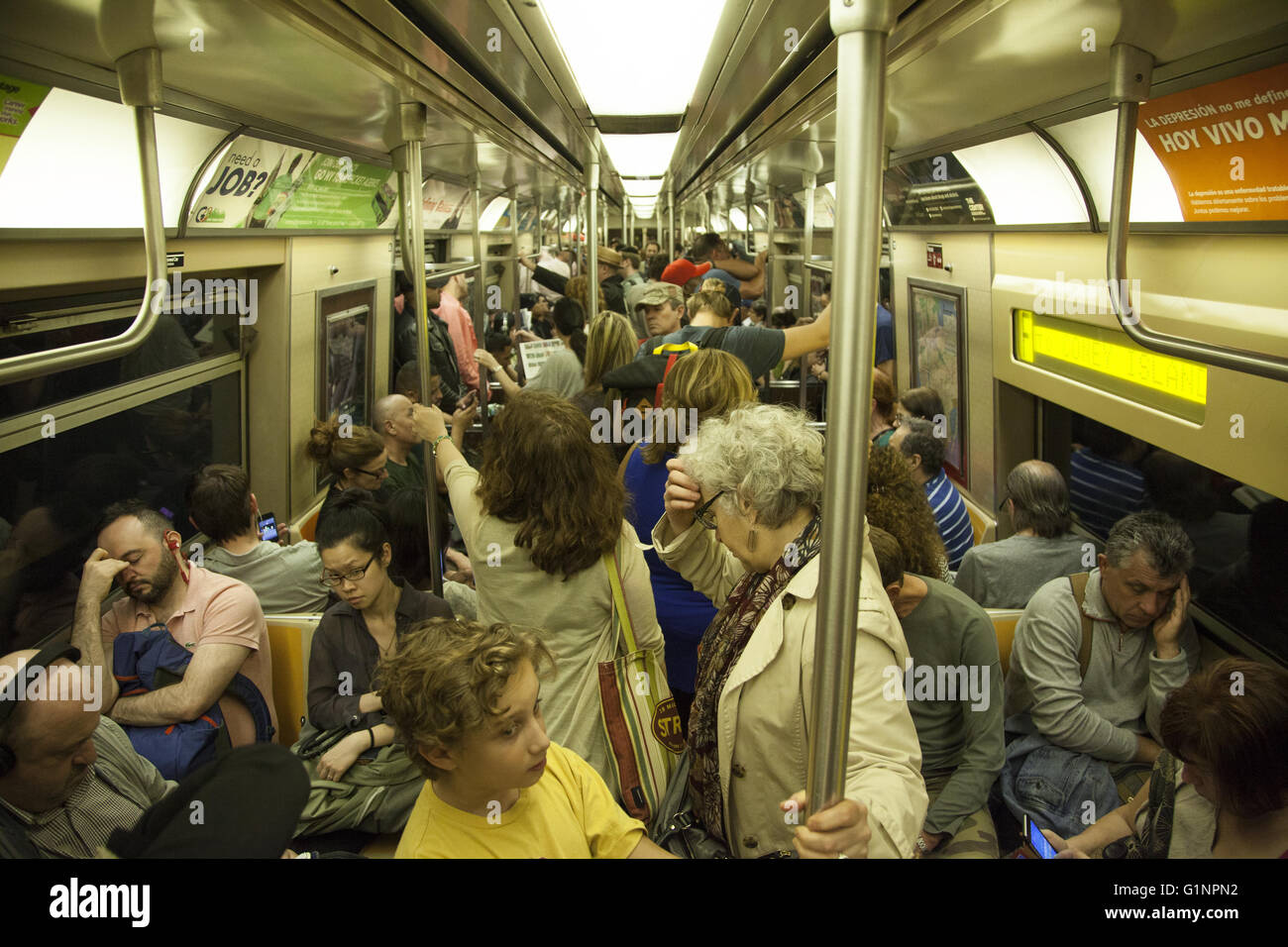Crowded Subway Train Station
